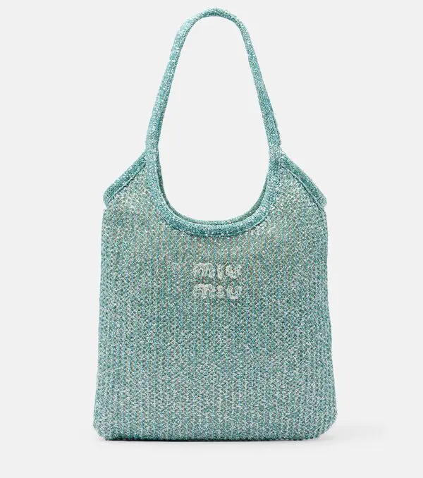 Miu Miu Ivy Sequined Mesh Tote Bag