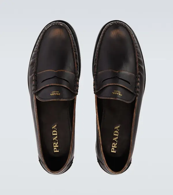 Prada Leather Penny Loafers