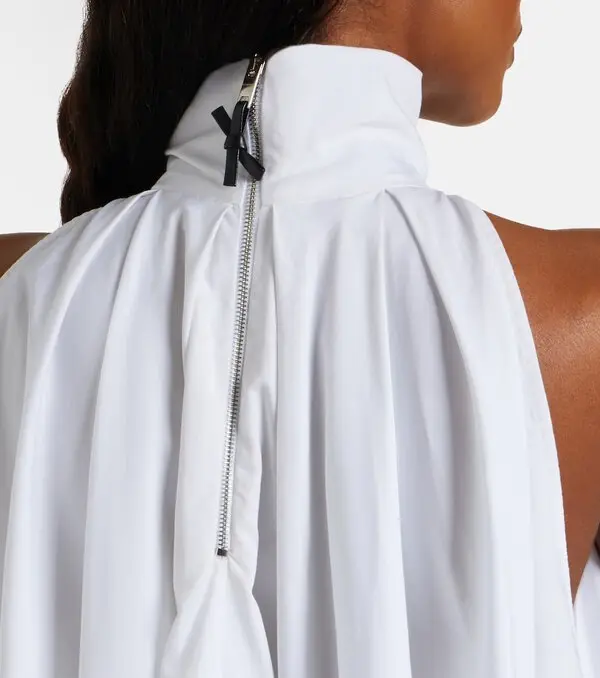 Givenchy Pleated Cotton Poplin Mini Dress