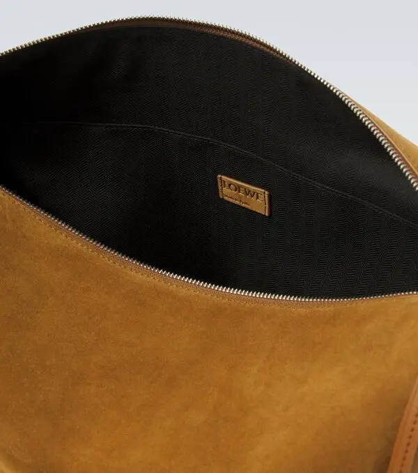Loewe Loop Large Suede Shoulder Bag - Brown
