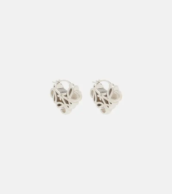 Loewe Anagram Hoop Earrings - Silver