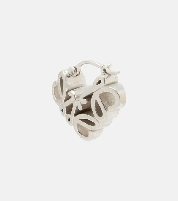 Loewe Anagram Hoop Earrings - Silver