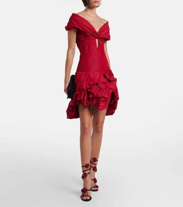 Rene Caovilla Cleo Floral-appliqué Satin Sandals