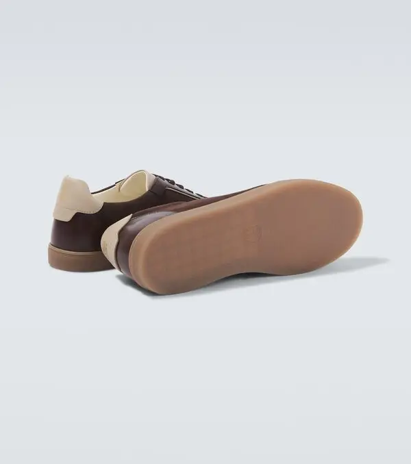 Brunello Cucinelli Leather-trimmed Suede Sneakers