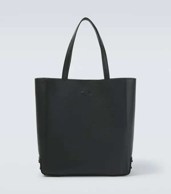 TOD'S Medium Leather Tote Bag - Black