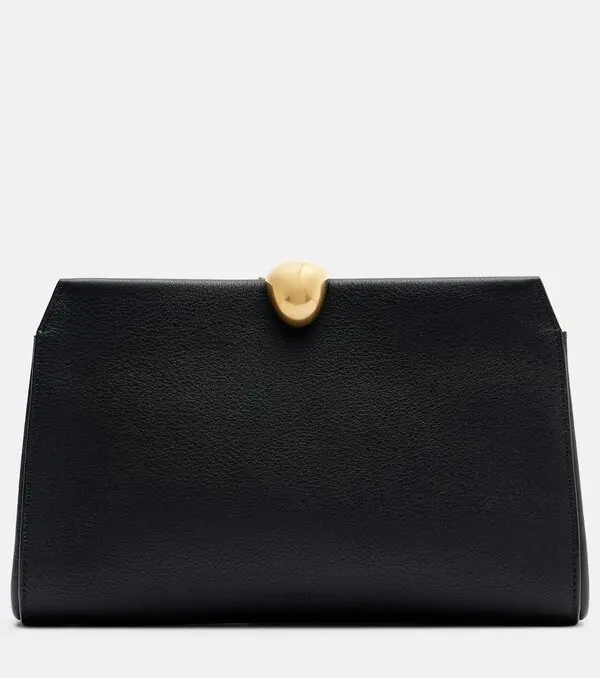 Nour Hammour Lou Leather Clutch - Black