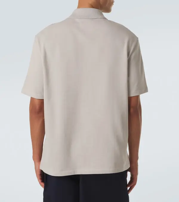 Loewe Double L Cotton Pique Polo Shirt - Grey