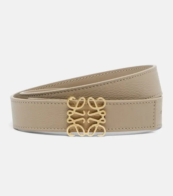 Loewe Anagram Bombe Leather Belt - Beige
