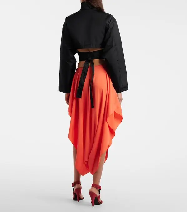 Alaïa Asymmetric Cady Midi Skirt