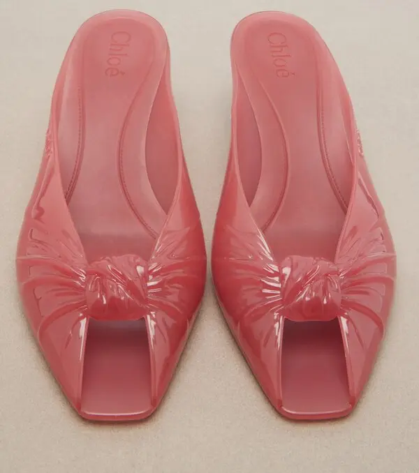 Chloé Jelly Mules With Knot Detailing - Pink