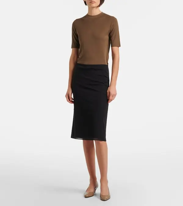 THE ROW Ornella Leather Almond Toe Pumps