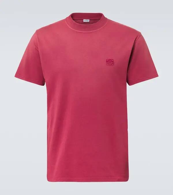 Loewe Anagram Cotton Jersey T-shirt - Red