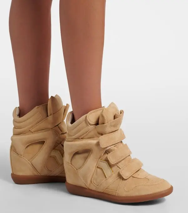 Isabel Marant Étoile Bekett Suede Wedge Sneakers - Beige