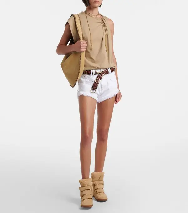 Isabel Marant Étoile Bekett Suede Wedge Sneakers - Beige