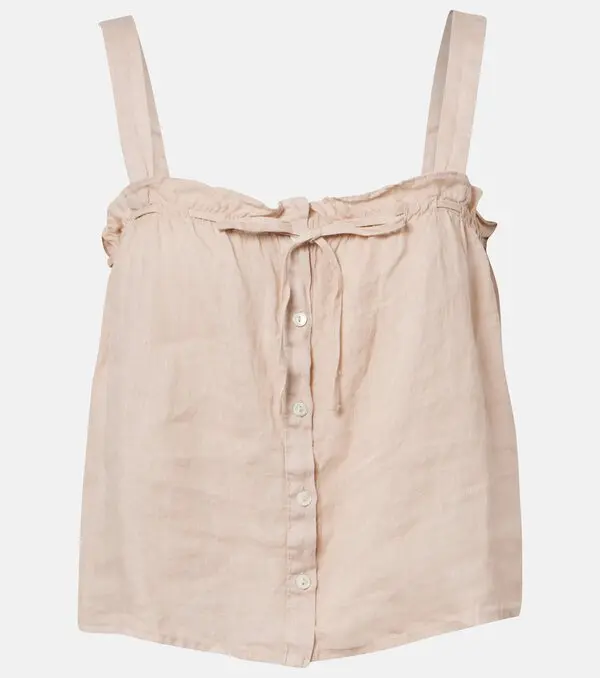 Velvet By Graham & Spencer Izzie Linen Top - Pink