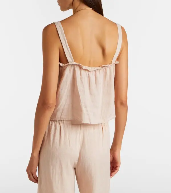 Velvet By Graham & Spencer Izzie Linen Top - Pink