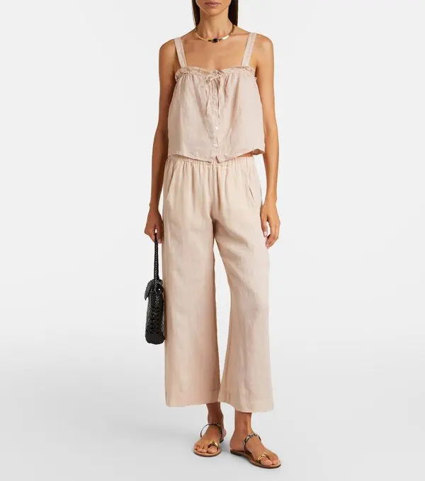 Velvet By Graham & Spencer Izzie Linen Top - Pink