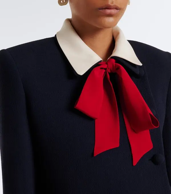 Valentino Garavani Tie-neck Virgin Wool Jacket