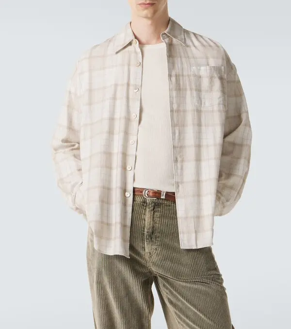 Our Legacy Borrowed Plaid Cotton Flannel Shirt