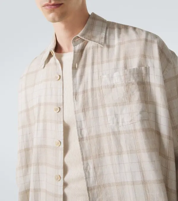 Our Legacy Borrowed Plaid Cotton Flannel Shirt