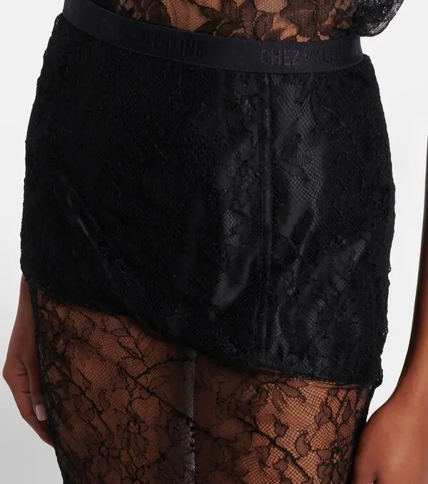 Valentino Garavani Floral Sheer Lace Midi Skirt
