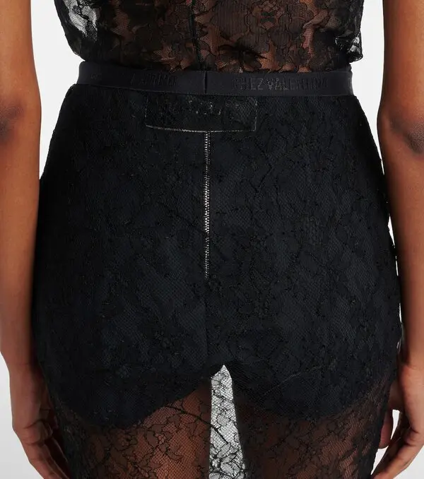 Valentino Garavani Floral Sheer Lace Midi Skirt