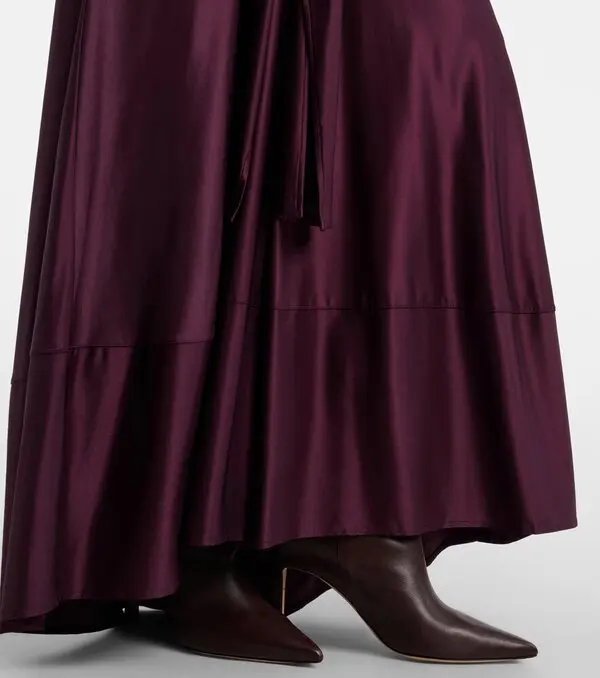 Rabanne Gathered Satin Maxi Skirt