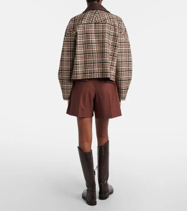 Brunello Cucinelli Monili Pleated Wool-blend Shorts
