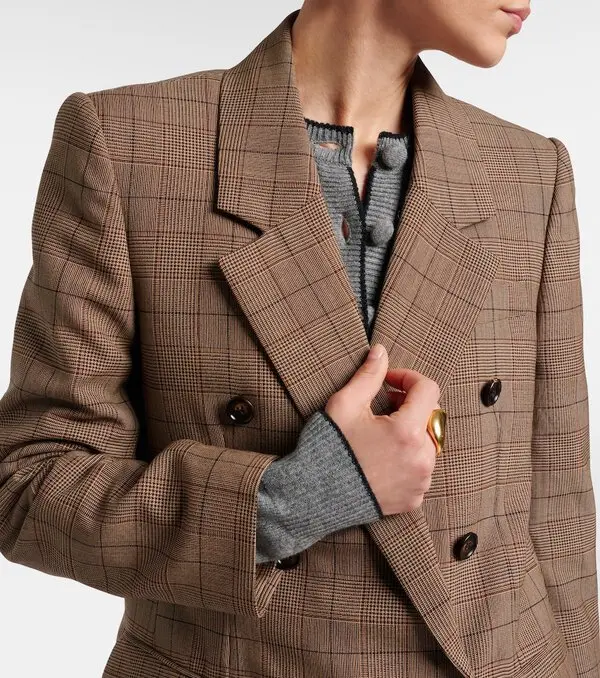 Chloé Checked Wool Blazer
