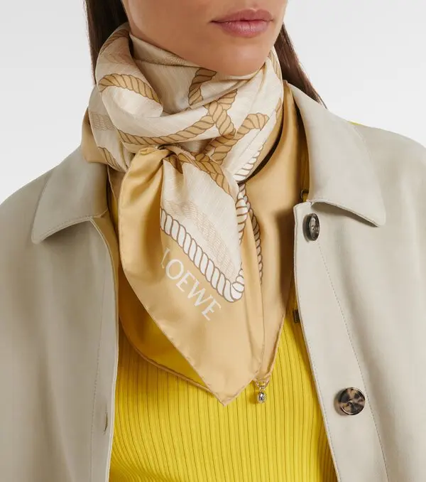 Loewe Anagram Silk Twill Scarf