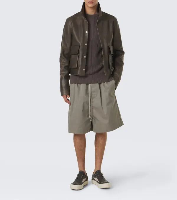 Rick Owens Faun Faille Bermuda Shorts - Grey