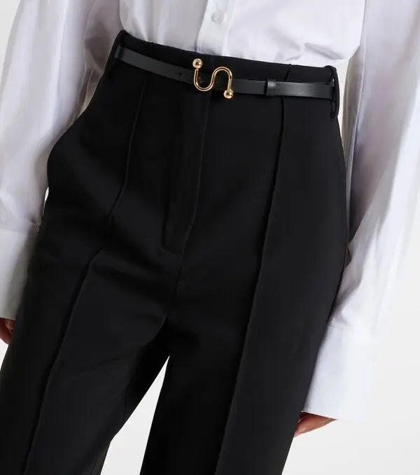 Sportmax Belted Crêpe Straight Pants