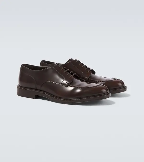 Brunello Cucinelli Leather Derby Shoes - Brown