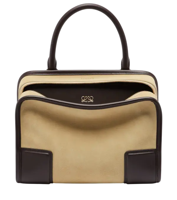 Loewe Amazona 180 Small Suede Top Handle Bag - Beige
