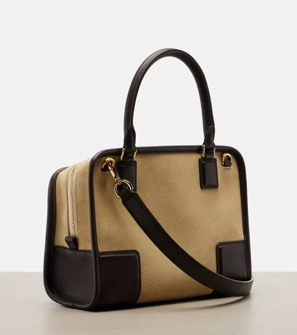 Loewe Amazona 180 Small Suede Top Handle Bag - Beige