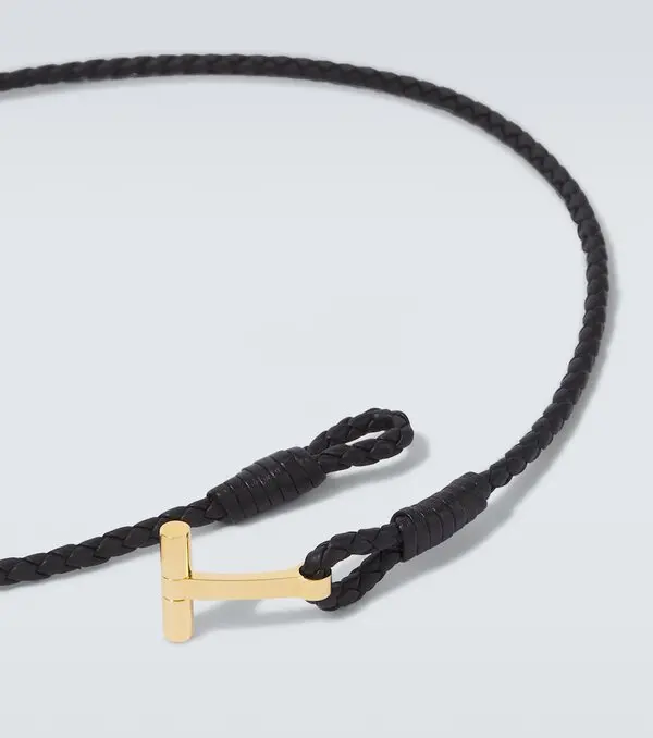 TOM FORD Braided Leather T Bracelet