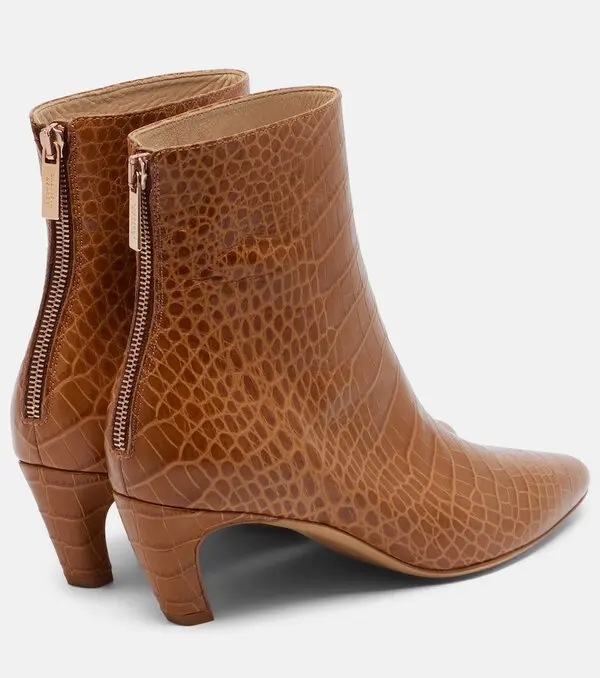 Gabriela Hearst Clayton Croc-effect Leather Ankle Boots