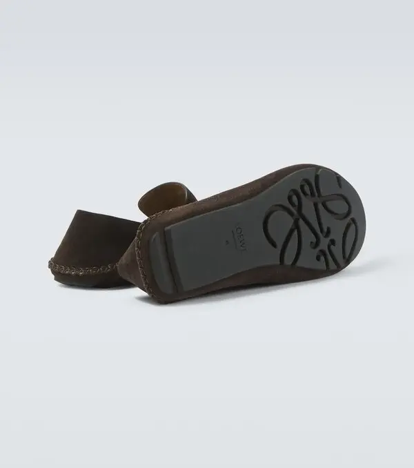 Loewe Rambla Suede Loafers - Brown