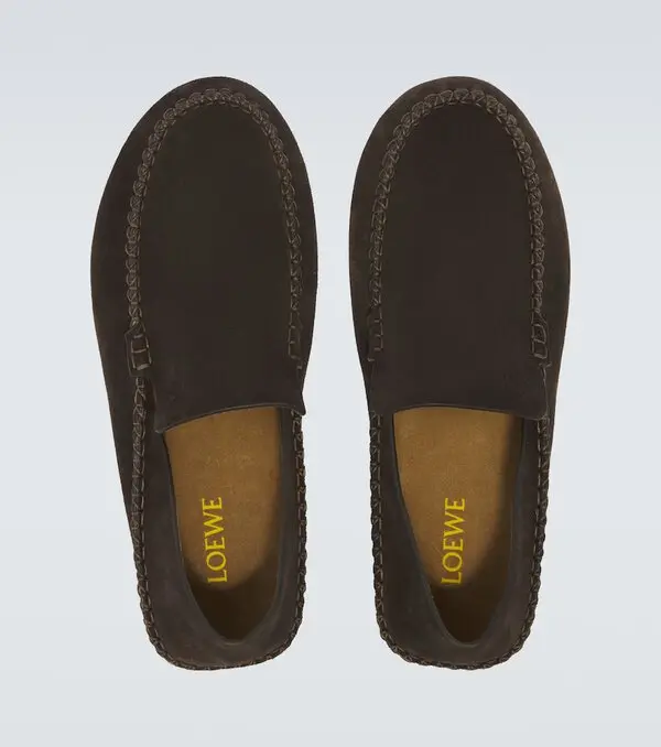 Loewe Rambla Suede Loafers - Brown