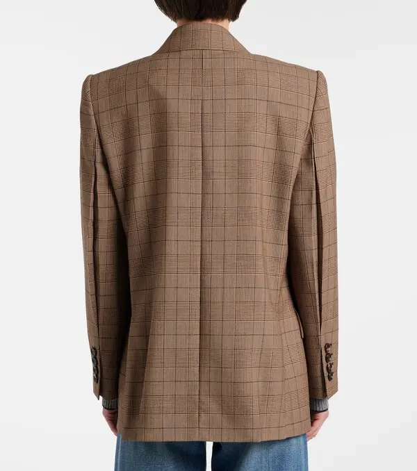 Chloé Checked Wool Blazer - Brown