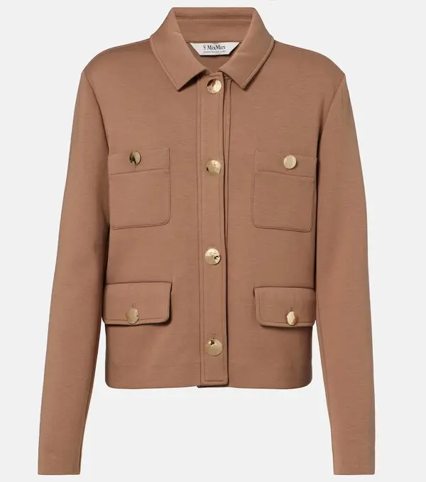 Max Mara Cotton-blend Cropped Jacket - Brown