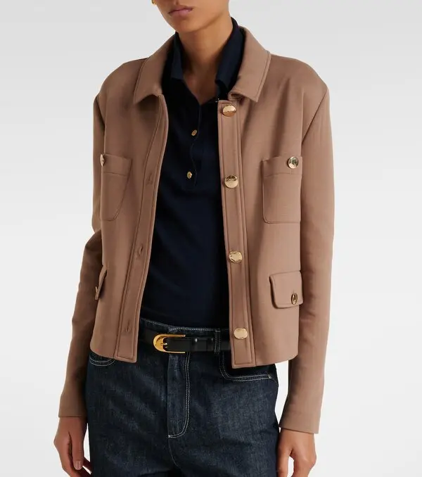 Max Mara Cotton-blend Cropped Jacket - Brown