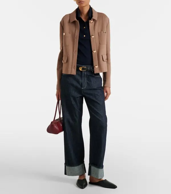 Max Mara Cotton-blend Cropped Jacket - Brown