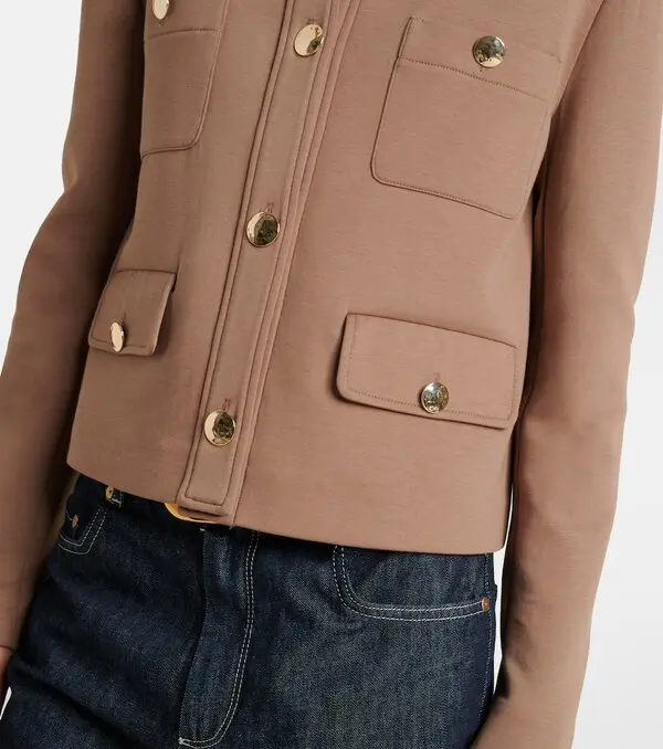 Max Mara Cotton-blend Cropped Jacket - Brown