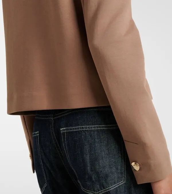 Max Mara Cotton-blend Cropped Jacket - Brown