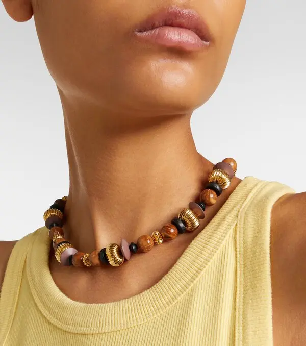 JENNIFER BEHR Rumi Necklace With Wood And Gold-plated Brass