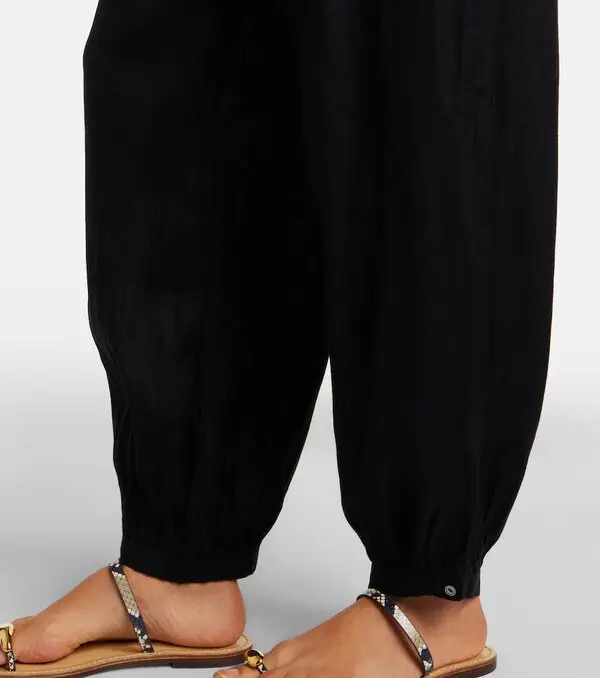 Velvet By Graham & Spencer Camber Linen Balloon Pants - Black