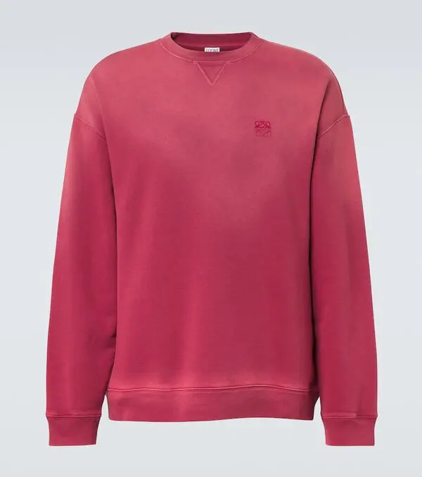Loewe Anagram Cotton Jersey Sweatshirt - Red