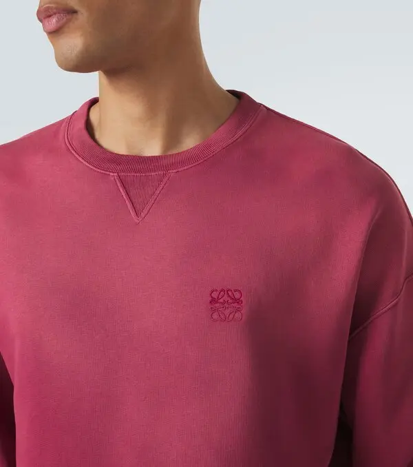 Loewe Anagram Cotton Jersey Sweatshirt - Red