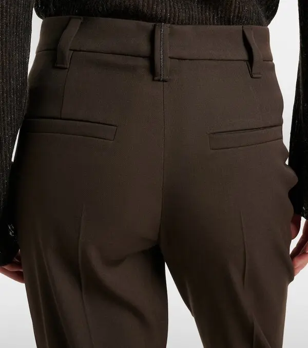 Brunello Cucinelli Monili Wool Slim Pants